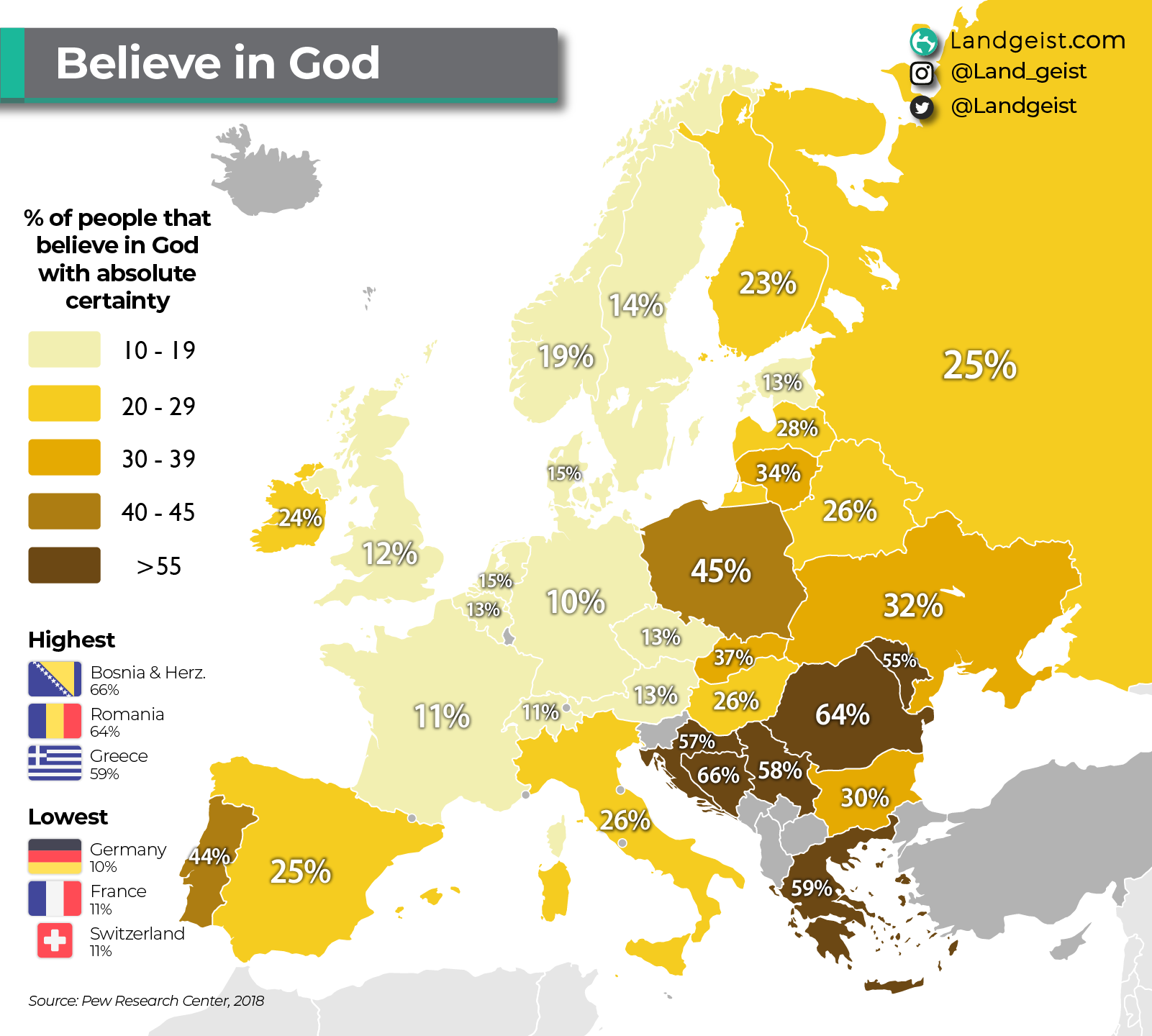 Mapa religijności Europy. Jak wypadają Polacy?